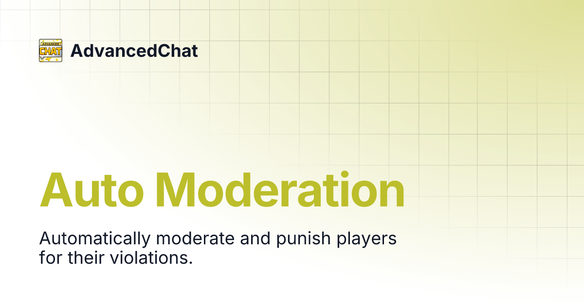 Auto Moderation | AdvancedChat